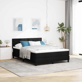 Postel s boxspringem s čelo Černý 160 x 200 cm textil 3338778