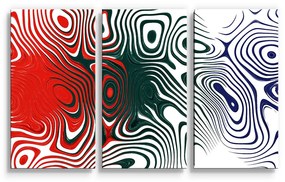 Sablio Obraz - 3-dílný Dvoubarevná abstrakce - 120x80 cm