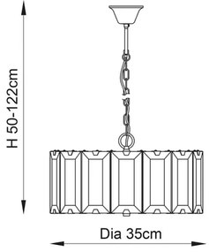Endon 61281 - Lustr na řetězu CLOONEY 4xE14/40W/230V černá/kouřová