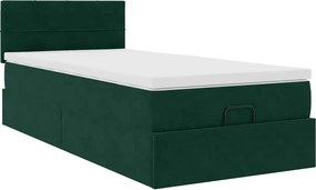Osmanský rám postele s matrací tmavě šedá 90x200cm samet 3311750