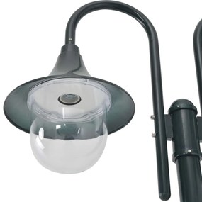 vidaXL Marketos Zahradní sloupová lampa 2 ramena E27 220 cm hliník tmavě zelená