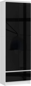 Regál R60 4D1SZ bílá/černý lesk