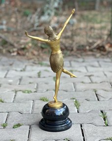 Leštěná bronzová socha soška - Tanečnice