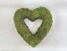 Zelené mechové srdce 50cm