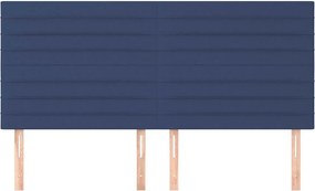 Čelo postele modré 180x5x118/128 cm látkové 3116492