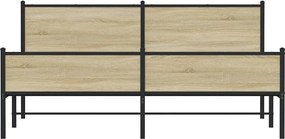Kovový rám postele bez matrace dub sonoma 160 x 200 cm 3301400