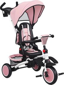AIYAPLAY Dětská tříkolka, 6-v-1 buggy pro malé děti, s tlačnou tyčí, nastavitelným sedadlem, skládacím designem, bezpečnostní sítí