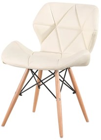 Jídelní židle AMBI – imitace kůže, masiv buk/kov