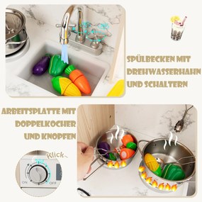 Costway Dětská kuchyňka Hrací souprava Dřevěná kuchyňka na hraní
