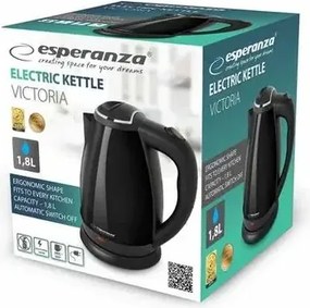 Esperanza EKK113K černá / Rychlovarná konvice / 1800W / 1.8 L / nerez