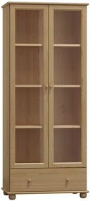 Vomaks unit, s.r.o. Vitrína 103 Klasik masiv borovice Barva: surové dřevo, Šířka: 80 cm