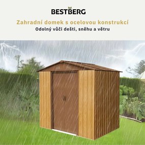Zahradní domek BestBerg ZDB-2D / 2,5 m² / 194 x 131 x 184 cm / dekor dřevo/hnědá