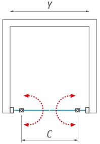 Sprchové dveře dvoukřídlé pro instalaci do niky LLDO2 1900 mm 872–904 675 Intimglass O Brillant LLDO2/900 552-9000000-00-21