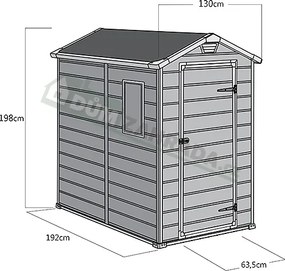 Zahradní domek Keter Manor 4x6 - 130 x 192 x 198 cm - šedý