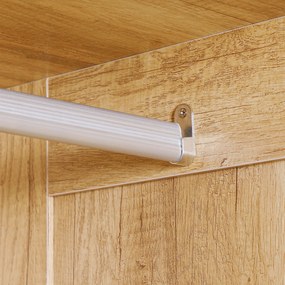 HOMCOM Skříň s úložným prostorem, 2 dveře, 2 zásuvky a závěsná tyč - 80 x 54 x 180 cm