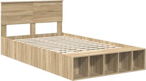 Rám postele s policí Sonoma dub 120 x 190 cm Kompozitní dřevo 3408384