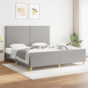 Rám postele bez matrace světle šedý 90 x 200 cm textil