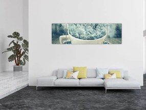Obraz - Zimní svět v hrníčku (170x50 cm)