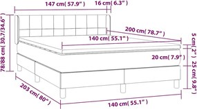 Box spring postel s matrací růžová 140x200 cm samet 3130966