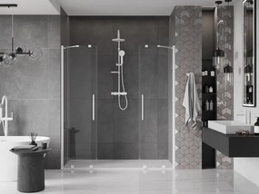 Mexen Velar Duo, posuvné dveře do otvoru 170x200 cm, 8mm čiré sklo, bílá, 871-170-000-02-20