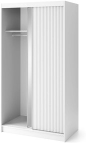 Bílá šatní skříň se zrcadlem a posuvnými dveřmi Biancco - 120 cm