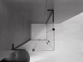 Mexen Velar L Duo, sprchový kout s posuvnými dveřmi 80 x 80 cm, 8mm čiré sklo, černá matná, 871-080-080-02-03-70