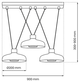 Lustr na lanku LINEA 3xGX53/12W/230V černá