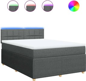 Box spring postel s matrací tmavě šedá 140x200 cm textil 3289780
