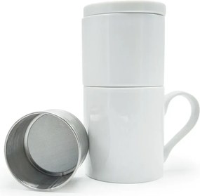 Set pro filtrovanou kávu Solo, 330 ml – porcelánový hrnek s nerezovým sítkem, bez filtrů