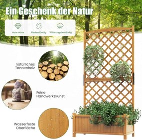 Costway 180 cm vysoká zahradní postel s mřížkou květináče a drenážními otvory