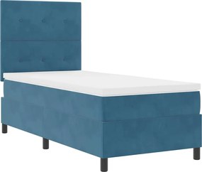 Postel s boxspringem s čelo Tmavě modrá 80 x 200 cm samet 3339798