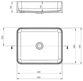 Deante Granite washbasin, countertop