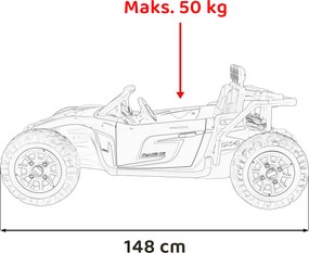 Ramiz Elektrická bugina Racing 5 pro děti +3 šedá + motory 2x200W + dálkové ovládání + pomalý start