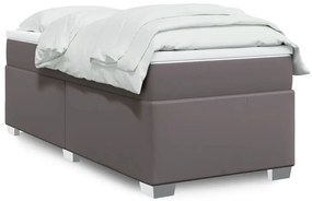 Box spring postel s matrací šedá 80 x 200 cm umělá kůže 3285187
