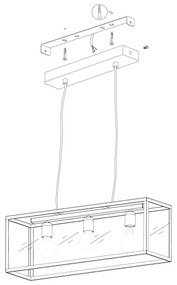 Eglo 49393 - Lustr CHARTERHOUSE 3xE27/60W/230V