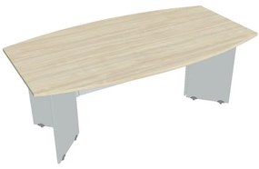 Stůl jednací sud 200 cm - Hobis Gate GJ 200 Dekor stolové desky: akát, Dekor lamino podnože: šedá