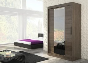 ADRK Furniture Skříň posuvná se zrcadlem INESS 150