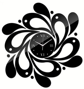 Nástěnné 3D hodiny - motiv kapky Barva: Černá