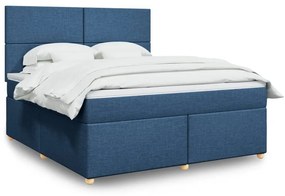 Box spring postel s matrací modrá 180x200 cm textil 3293658