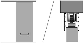 JAP POSUV TRENDY DO STROPU VARIANTA 25 PRO DŘEVĚNÉ DVEŘE šířka průchodu/ délka kolejnice: 100/ 210 cm