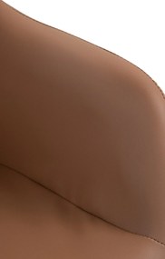Barová židle Natoma umělá kůže chromovaná konstrukce – světle hnědá