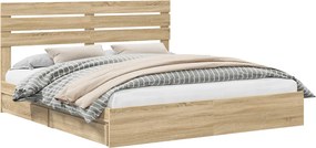 Postel s úložným prostorem se zásuvkou Sonoma dub 180 x 200 cm 3411550