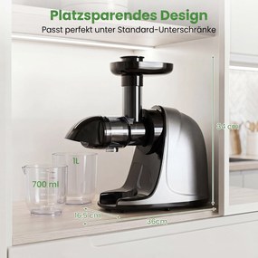 Costway Odšťavňovač za studena 150 W Pomalý odšťavňovač Elektrický s reverzní