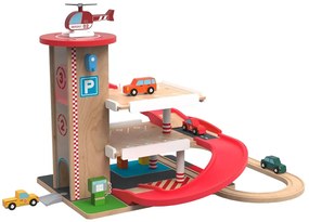 2Kids Toys Dřevěná garáž s vláčkodráhou