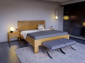 Manželská postel z masivního dubu model GRANDE