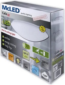 LED svítidlo McLED Cala 18 E 4000K ML-411.216.32.0 18W IP44 s nouzovým modulem 1,5 h