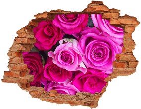 Wallmuralia Samolepící nálepka Kytice růžových růží 90x70 cm