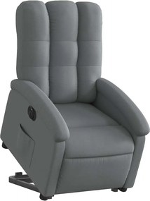 Elektrické zvedací polohovací křeslo tmavě šedé textil 3204117