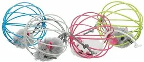 TRIXIE 4115 Plyšová myš v kulaté barevné kleci 6 cm
