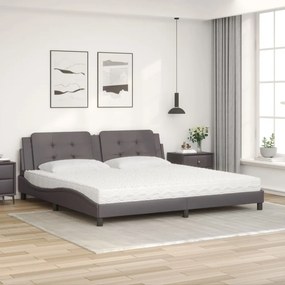 Postel s matrací Zadar šedá 200 x 200 cm umělá kůže 3208890